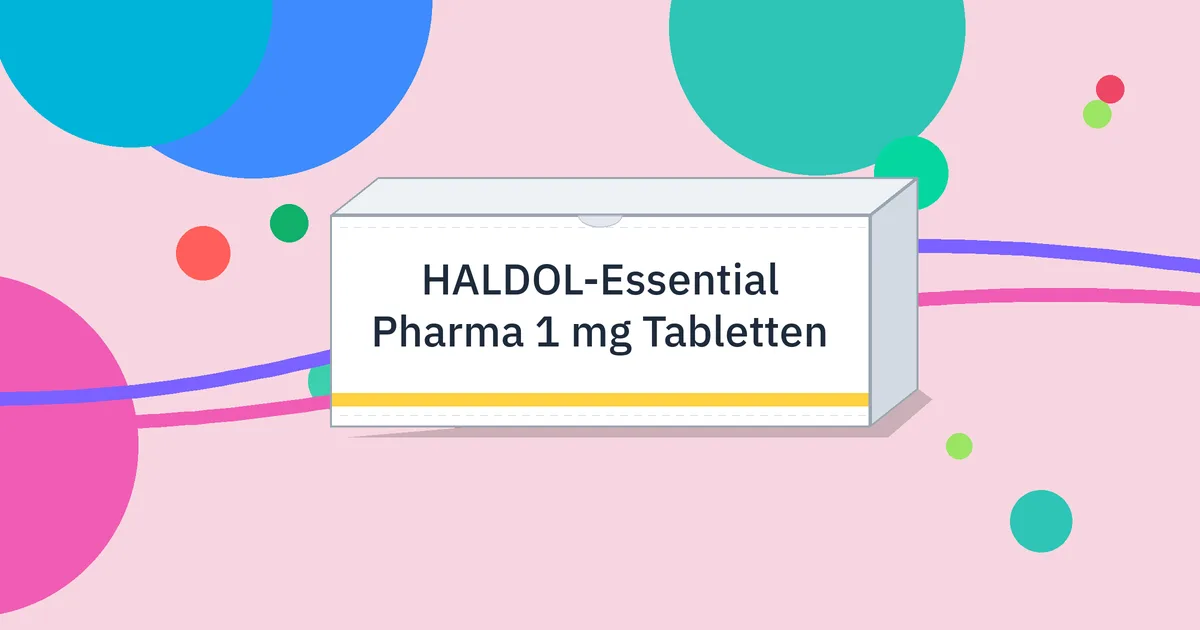 Symbolbild: Packung mit der Aufschrift HALDOL-Essential Pharma 1 mg Tabletten (PZN 18854582) – Verfügbarkeit und Bezug in Apotheken in Frankfurt am Main