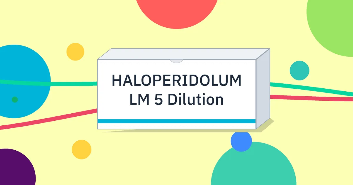 Symbolbild: Packung mit der Aufschrift HALOPERIDOLUM LM 5 Dilution (PZN 12883418) – Verfügbarkeit und Bezug in Apotheken in Frankfurt am Main