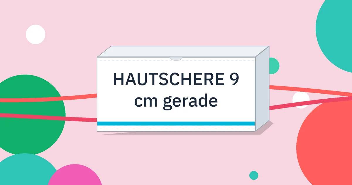 Symbolbild: Packung mit der Aufschrift HAUTSCHERE 9 cm gerade (PZN 04445006) – Verfügbarkeit und Bezug in Apotheken in Frankfurt am Main