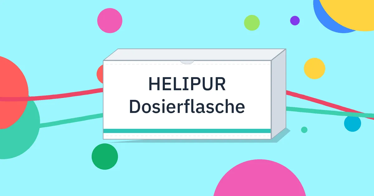 Symbolbild: Packung mit der Aufschrift HELIPUR Dosierflasche (PZN 08505202) – Verfügbarkeit und Bezug in Apotheken in Frankfurt am Main