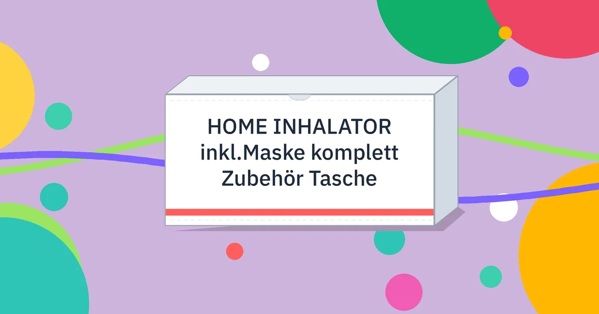 Symbolbild: Packung mit der Aufschrift HOME INHALATOR inkl.Maske komplett Zubehör Tasche (PZN 05956625) – Verfügbarkeit und Bezug in Apotheken in Frankfurt am Main