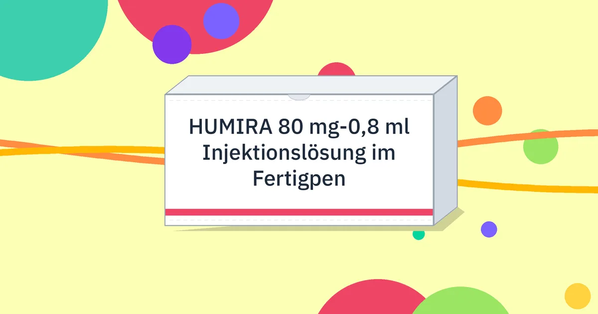 Symbolbild: Packung mit der Aufschrift HUMIRA 80 mg-0,8 ml Injektionslösung im Fertigpen (PZN 15619521) – Verfügbarkeit und Bezug in Apotheken in Frankfurt am Main