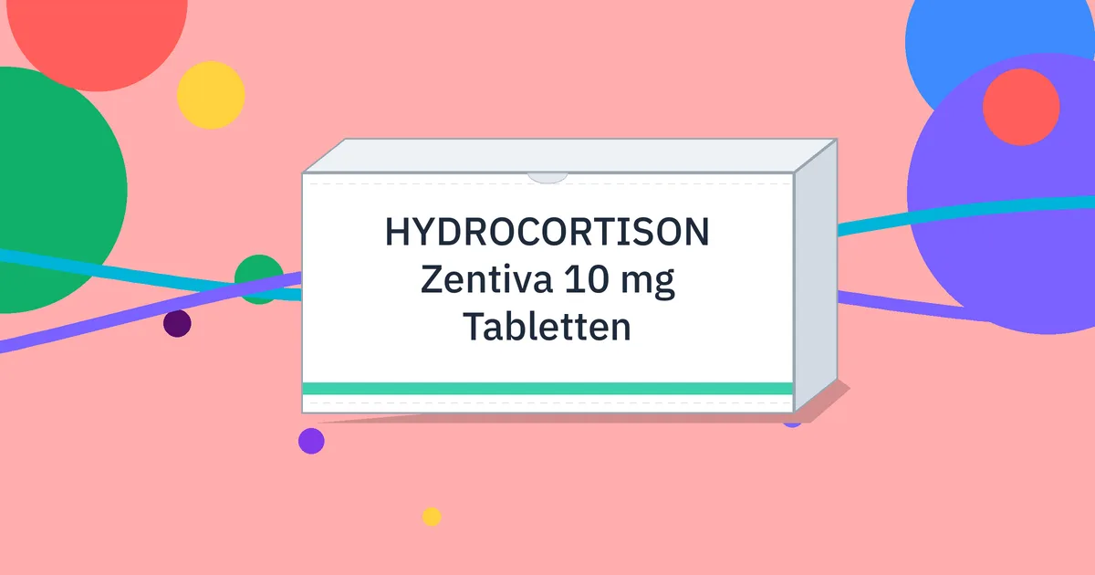 Symbolbild: Packung mit der Aufschrift HYDROCORTISON Zentiva 10 mg Tabletten (PZN 19269638) – Verfügbarkeit und Bezug in Apotheken in Frankfurt am Main