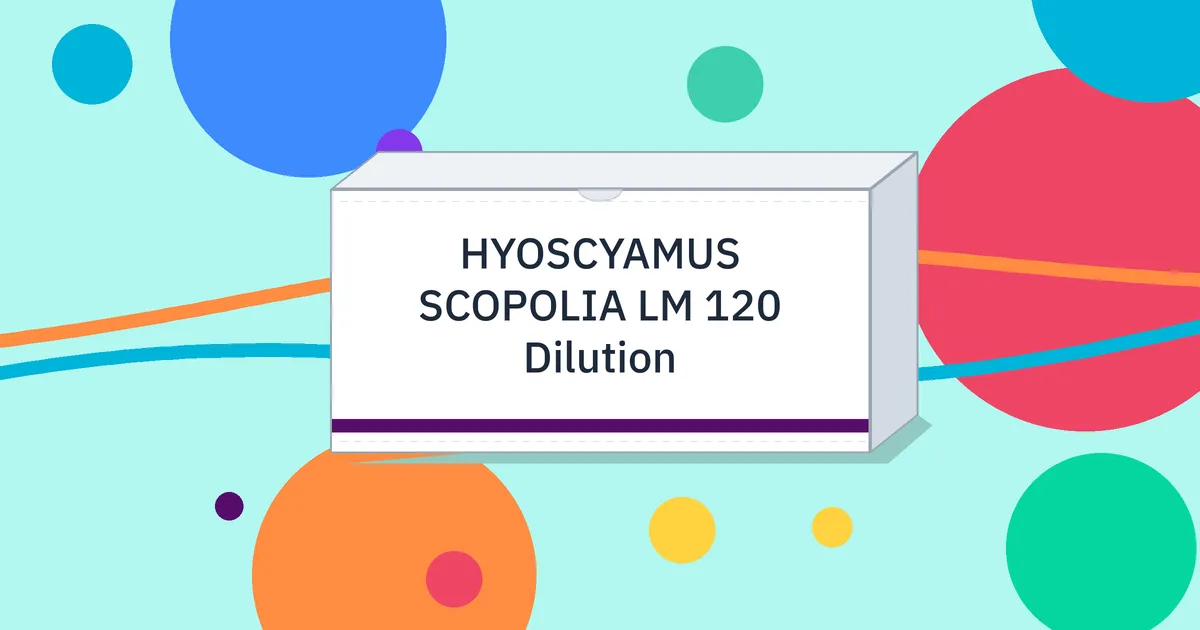 Symbolbild: Packung mit der Aufschrift HYOSCYAMUS SCOPOLIA LM 120 Dilution (PZN 13558011) – Verfügbarkeit und Bezug in Apotheken in Frankfurt am Main