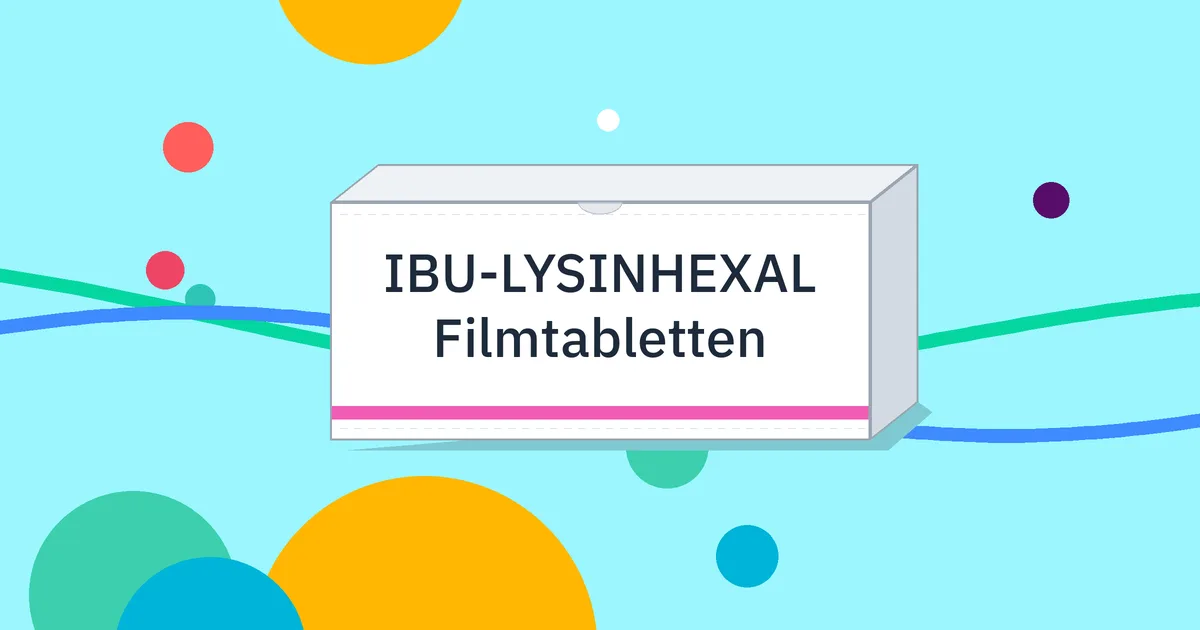 Symbolbild: Packung mit der Aufschrift IBU-LYSINHEXAL Filmtabletten (PZN 10333719) – Verfügbarkeit und Bezug in Apotheken in Frankfurt am Main