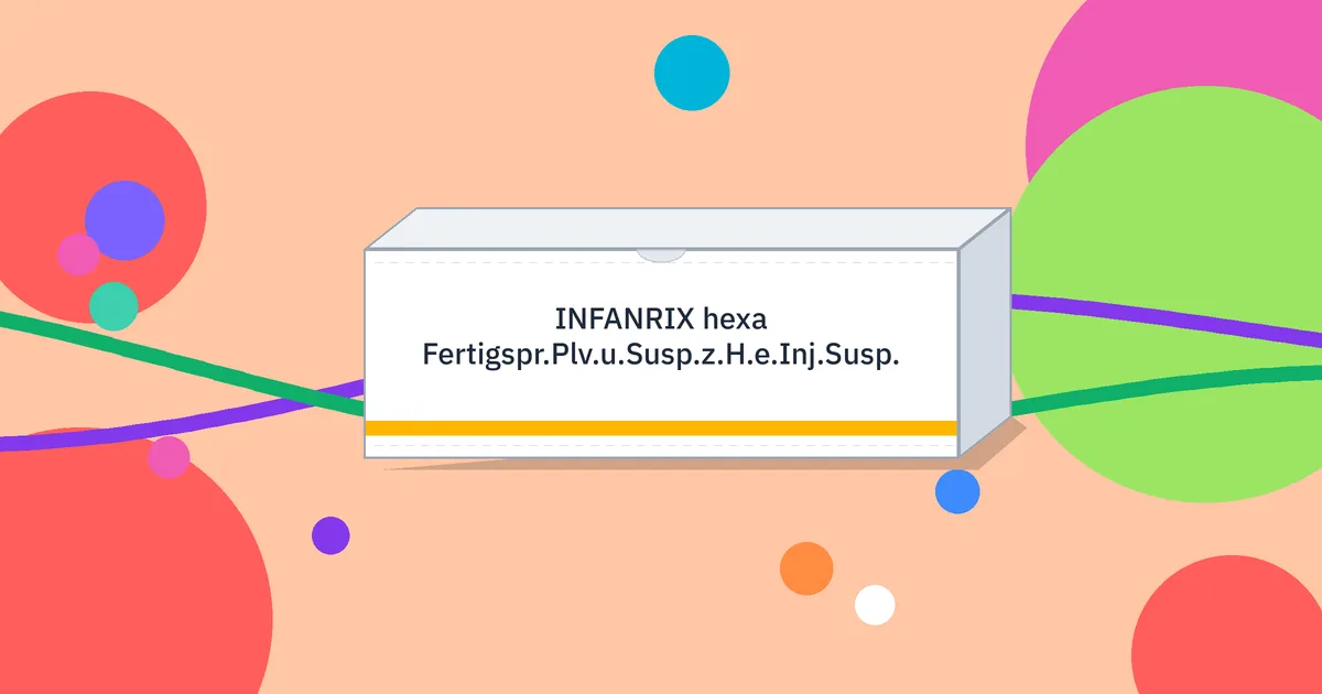 Symbolbild: Packung mit der Aufschrift INFANRIX hexa Fertigspr.Plv.u.Susp.z.H.e.Inj.Susp. (PZN 05500285) – Verfügbarkeit und Bezug in Apotheken in Frankfurt am Main