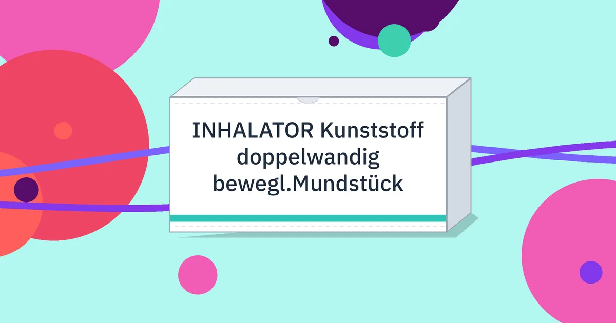 Symbolbild: Packung mit der Aufschrift INHALATOR Kunststoff doppelwandig bewegl.Mundstück (PZN 11134703) – Verfügbarkeit und Bezug in Apotheken in Frankfurt am Main