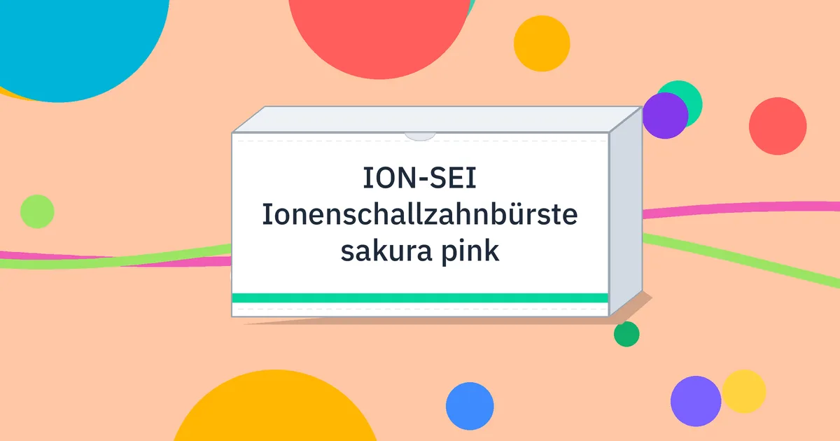Symbolbild: Packung mit der Aufschrift ION-SEI Ionenschallzahnbürste sakura pink (PZN 18380351) – Verfügbarkeit und Bezug in Apotheken in Frankfurt am Main