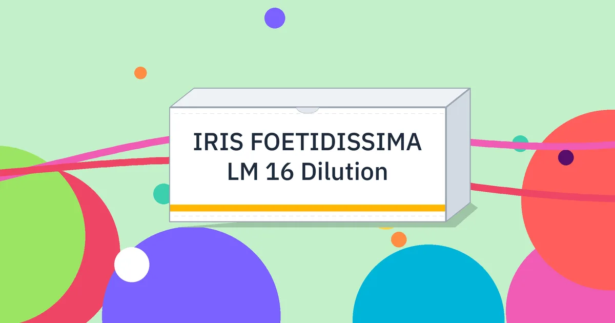 Symbolbild: Packung mit der Aufschrift IRIS FOETIDISSIMA LM 16 Dilution (PZN 12913958) – Verfügbarkeit und Bezug in Apotheken in Frankfurt am Main
