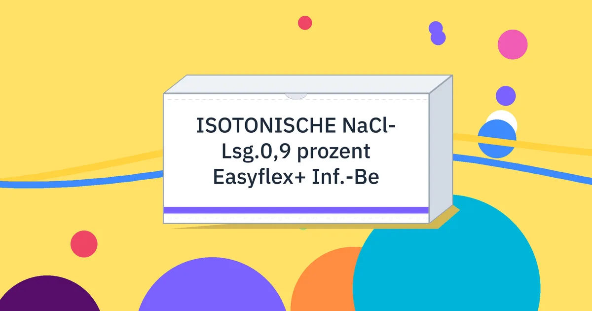Symbolbild: Packung mit der Aufschrift ISOTONISCHE NaCl-Lsg.0,9 prozent Easyflex+ Inf.-Be (PZN 06918940) – Verfügbarkeit und Bezug in Apotheken in Frankfurt am Main