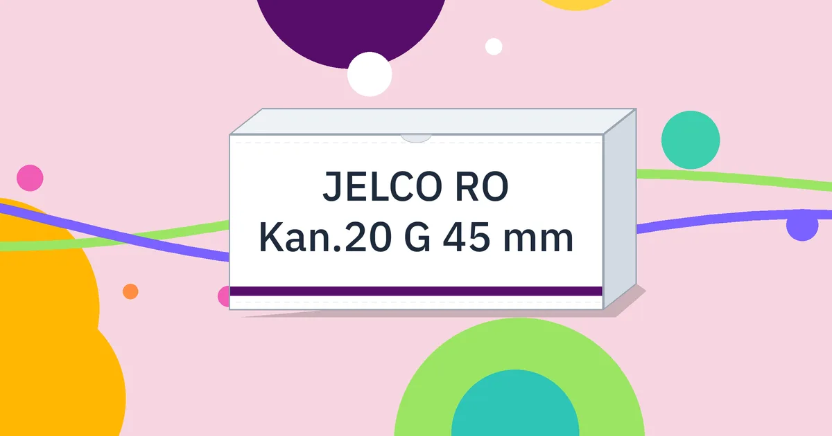 Symbolbild: Packung mit der Aufschrift JELCO RO Kan.20 G 45 mm (PZN 00921289) – Verfügbarkeit und Bezug in Apotheken in Frankfurt am Main