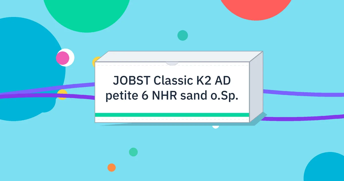 Symbolbild: Packung mit der Aufschrift JOBST Classic K2 AD petite 6 NHR sand o.Sp. (PZN 13061428) – Verfügbarkeit und Bezug in Apotheken in Frankfurt am Main