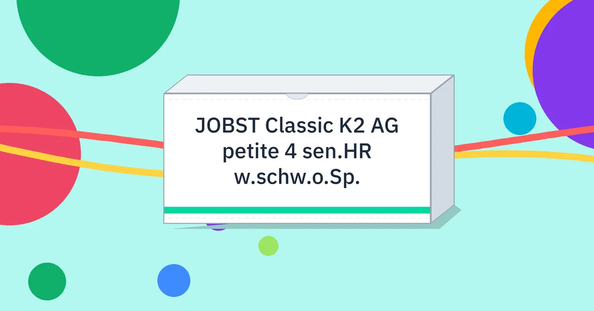 Symbolbild: Packung mit der Aufschrift JOBST Classic K2 AG petite 4 sen.HR w.schw.o.Sp. (PZN 17961850) – Verfügbarkeit und Bezug in Apotheken in Frankfurt am Main