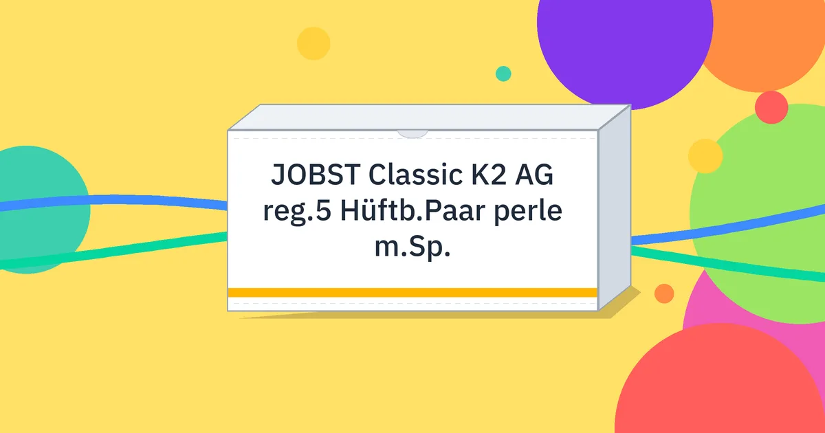 Symbolbild: Packung mit der Aufschrift JOBST Classic K2 AG reg.5 Hüftb.Paar perle m.Sp. (PZN 13066414) – Verfügbarkeit und Bezug in Apotheken in Frankfurt am Main