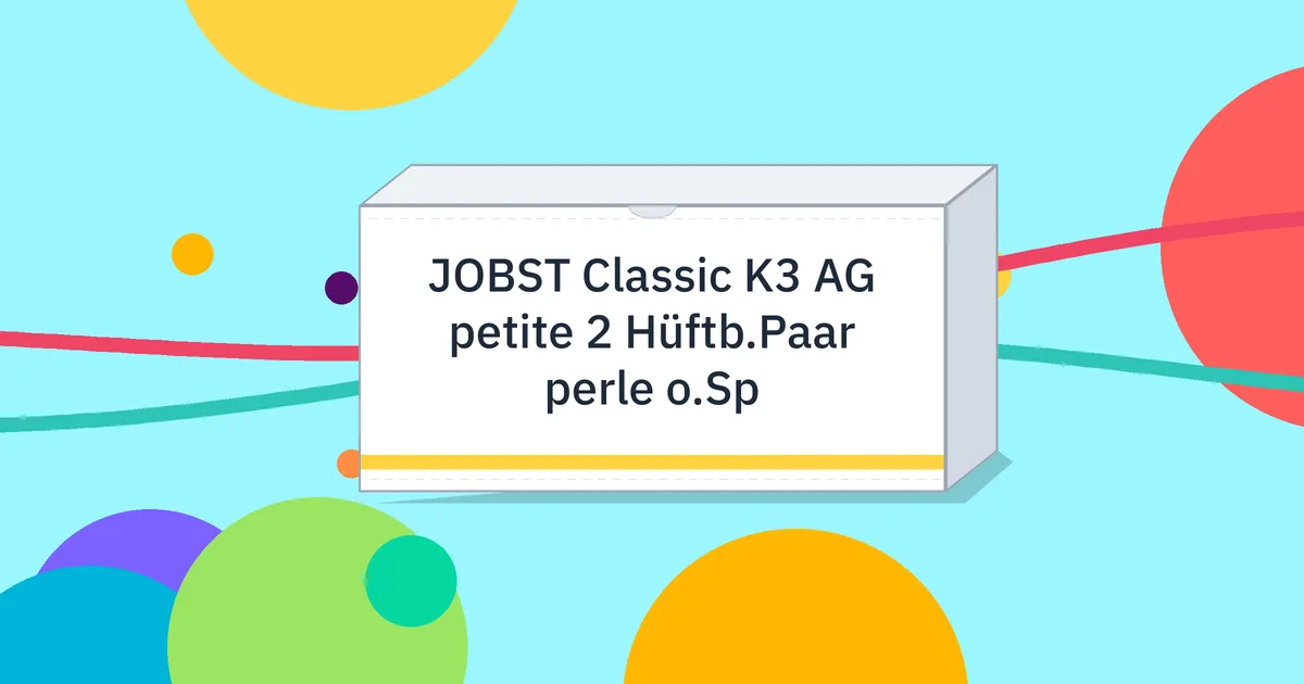 Symbolbild: Packung mit der Aufschrift JOBST Classic K3 AG petite 2 Hüftb.Paar perle o.Sp (PZN 13074796) – Verfügbarkeit und Bezug in Apotheken in Frankfurt am Main