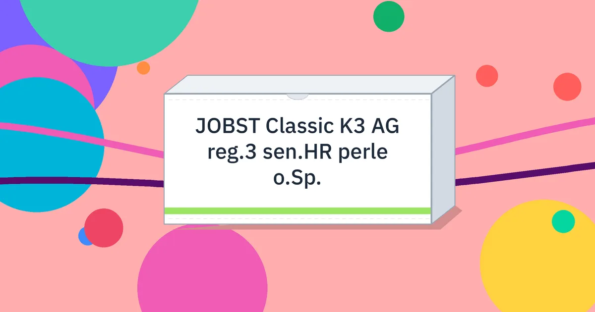 Symbolbild: Packung mit der Aufschrift JOBST Classic K3 AG reg.3 sen.HR perle o.Sp. (PZN 17957009) – Verfügbarkeit und Bezug in Apotheken in Frankfurt am Main