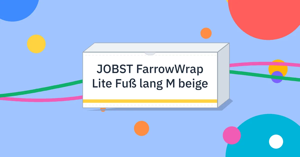 Symbolbild: Packung mit der Aufschrift JOBST FarrowWrap Lite Fuß lang M beige (PZN 13870441) – Verfügbarkeit und Bezug in Apotheken in Frankfurt am Main
