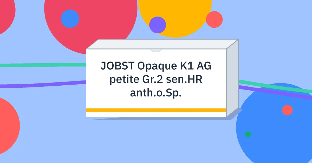 Symbolbild: Packung mit der Aufschrift JOBST Opaque K1 AG petite Gr.2 sen.HR anth.o.Sp. (PZN 16268377) – Verfügbarkeit und Bezug in Apotheken in Frankfurt am Main