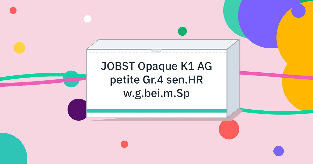 Symbolbild: Packung mit der Aufschrift JOBST Opaque K1 AG petite Gr.4 sen.HR w.g.bei.m.Sp (PZN 16269402) – Verfügbarkeit und Bezug in Apotheken in Frankfurt am Main