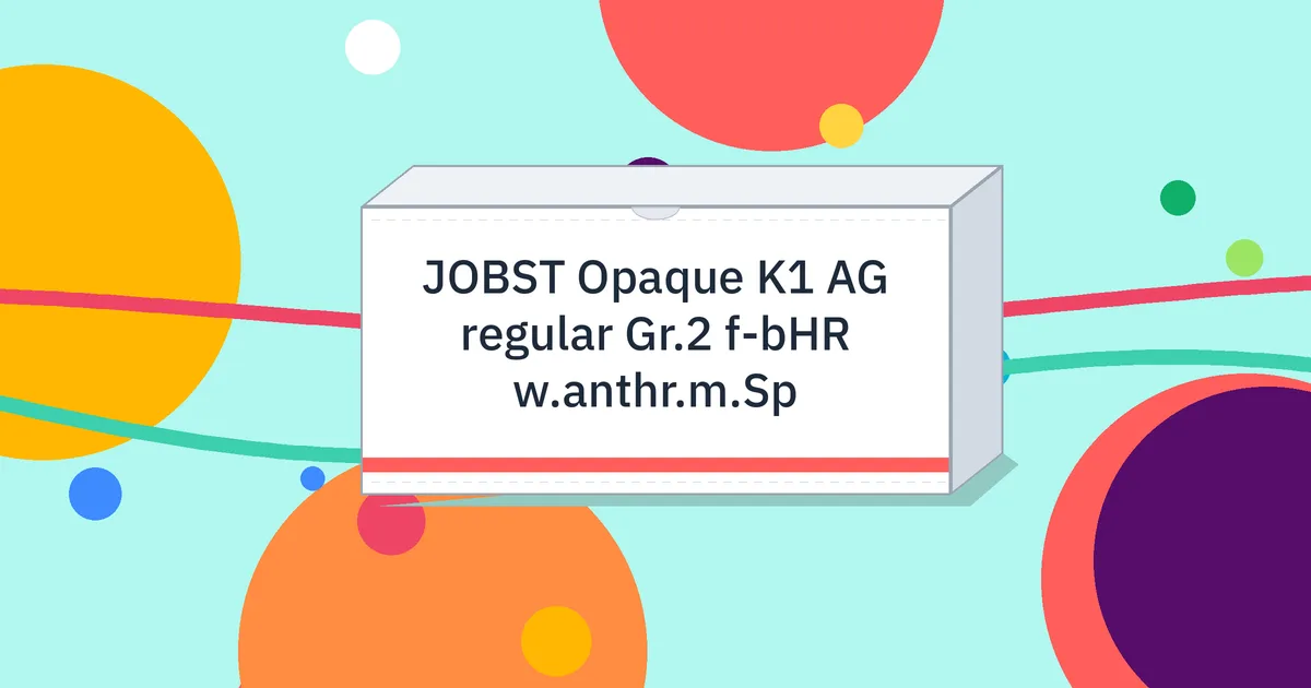 Symbolbild: Packung mit der Aufschrift JOBST Opaque K1 AG regular Gr.2 f-bHR w.anthr.m.Sp (PZN 16268176) – Verfügbarkeit und Bezug in Apotheken in Frankfurt am Main