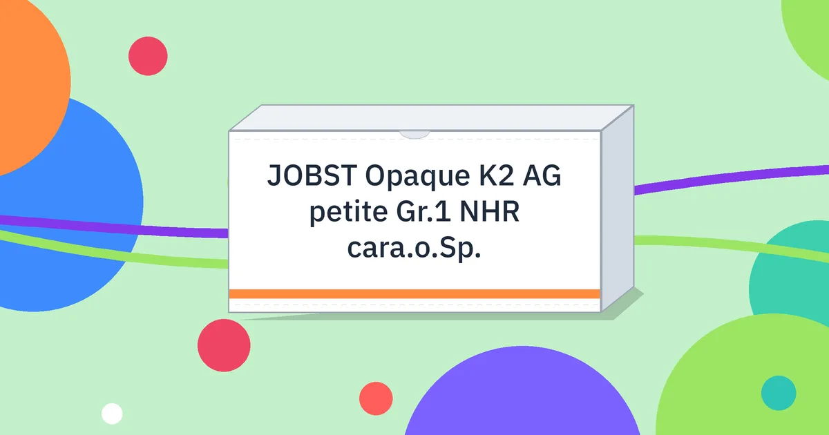 Symbolbild: Packung mit der Aufschrift JOBST Opaque K2 AG petite Gr.1 NHR cara.o.Sp. (PZN 11255016) – Verfügbarkeit und Bezug in Apotheken in Frankfurt am Main