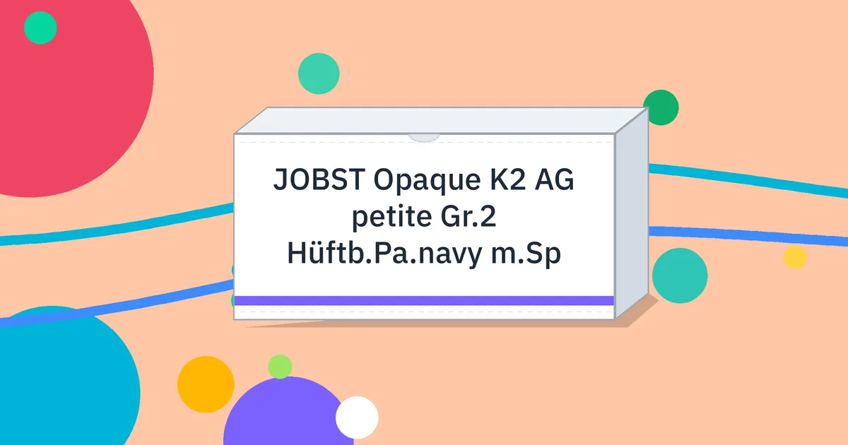Symbolbild: Packung mit der Aufschrift JOBST Opaque K2 AG petite Gr.2 Hüftb.Pa.navy m.Sp (PZN 13114314) – Verfügbarkeit und Bezug in Apotheken in Frankfurt am Main