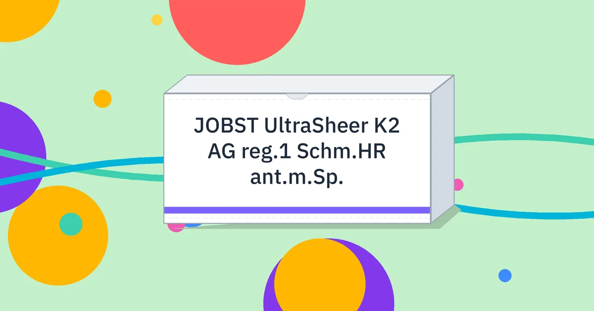 Symbolbild: Packung mit der Aufschrift JOBST UltraSheer K2 AG reg.1 Schm.HR ant.m.Sp. (PZN 13145007) – Verfügbarkeit und Bezug in Apotheken in Frankfurt am Main
