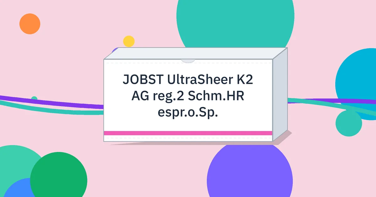 Symbolbild: Packung mit der Aufschrift JOBST UltraSheer K2 AG reg.2 Schm.HR espr.o.Sp. (PZN 16311937) – Verfügbarkeit und Bezug in Apotheken in Frankfurt am Main