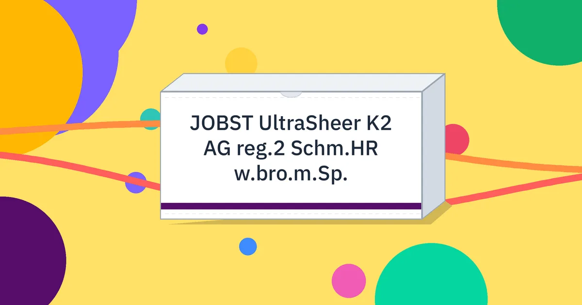 Symbolbild: Packung mit der Aufschrift JOBST UltraSheer K2 AG reg.2 Schm.HR w.bro.m.Sp. (PZN 13145243) – Verfügbarkeit und Bezug in Apotheken in Frankfurt am Main