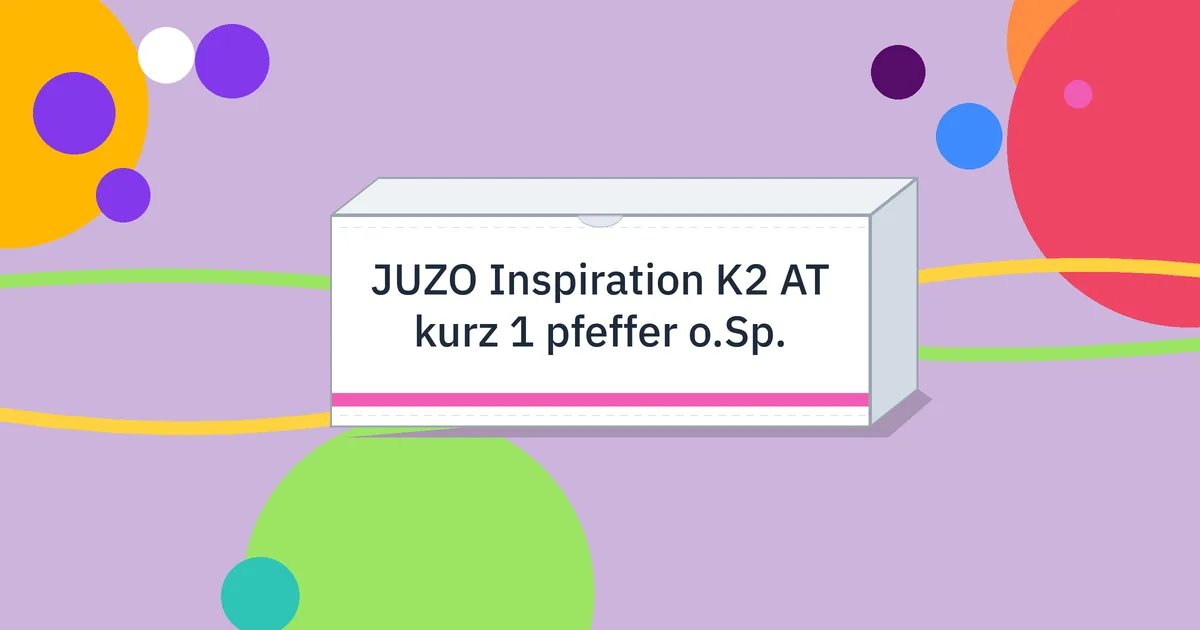 Symbolbild: Packung mit der Aufschrift JUZO Inspiration K2 AT kurz 1 pfeffer o.Sp. (PZN 14930599) – Verfügbarkeit und Bezug in Apotheken in Frankfurt am Main
