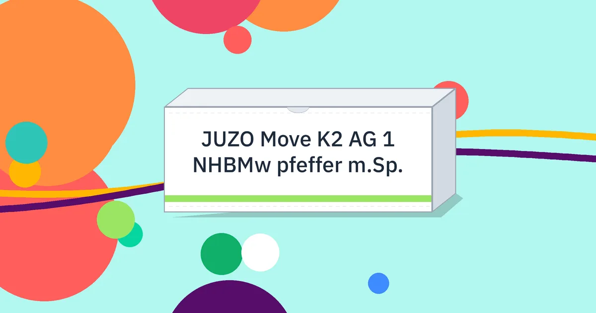 Symbolbild: Packung mit der Aufschrift JUZO Move K2 AG 1 NHBMw pfeffer m.Sp. (PZN 16644024) – Verfügbarkeit und Bezug in Apotheken in Frankfurt am Main