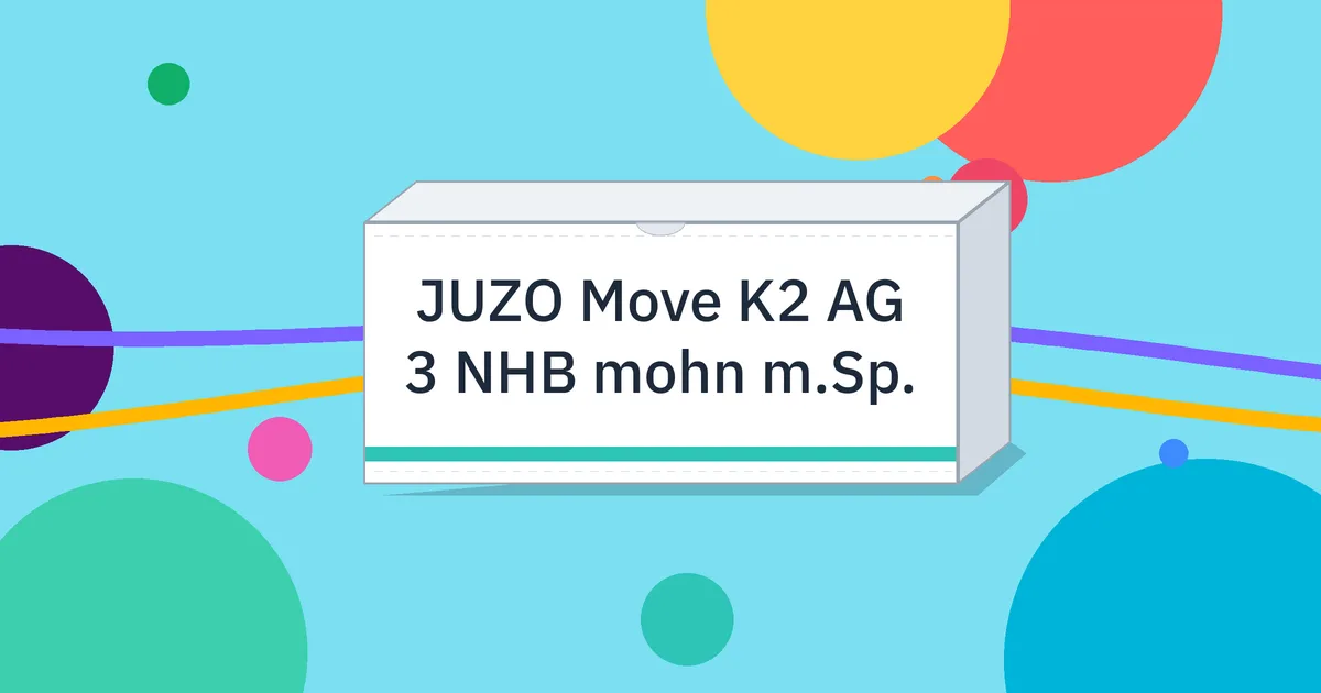 Symbolbild: Packung mit der Aufschrift JUZO Move K2 AG 3 NHB mohn m.Sp. (PZN 18555388) – Verfügbarkeit und Bezug in Apotheken in Frankfurt am Main