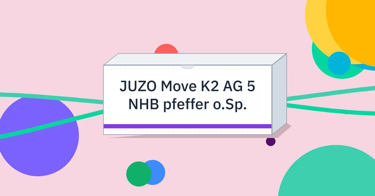 Symbolbild: Packung mit der Aufschrift JUZO Move K2 AG 5 NHB pfeffer o.Sp. (PZN 16638791) – Verfügbarkeit und Bezug in Apotheken in Frankfurt am Main