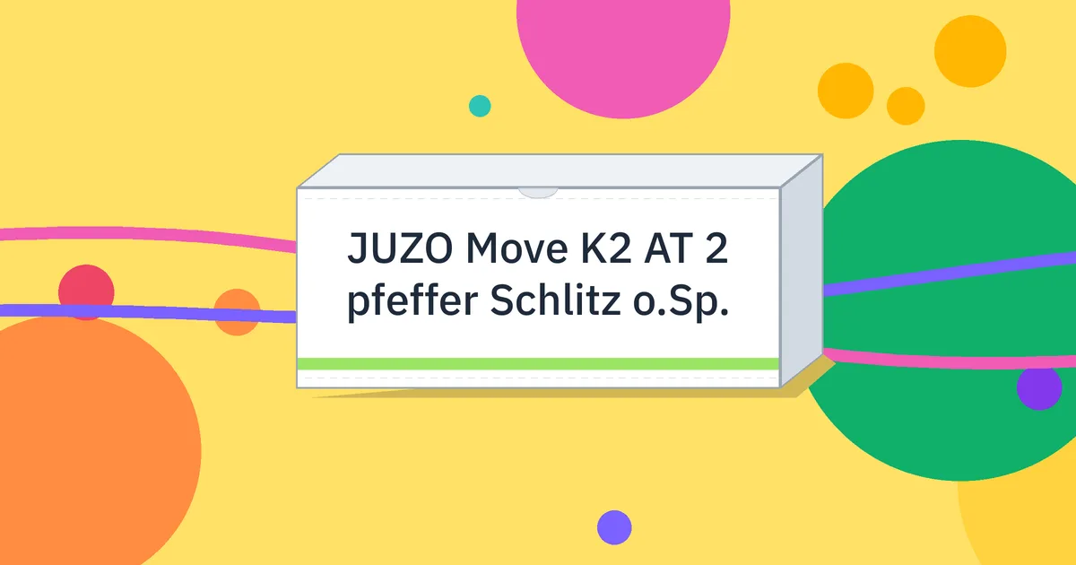Symbolbild: Packung mit der Aufschrift JUZO Move K2 AT 2 pfeffer Schlitz o.Sp. (PZN 20670062) – Verfügbarkeit und Bezug in Apotheken in Frankfurt am Main