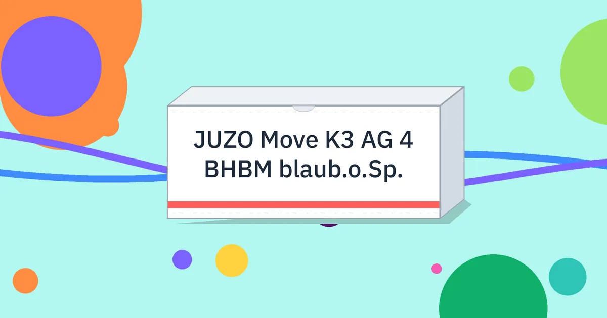 Symbolbild: Packung mit der Aufschrift JUZO Move K3 AG 4 BHBM blaub.o.Sp. (PZN 18589890) – Verfügbarkeit und Bezug in Apotheken in Frankfurt am Main
