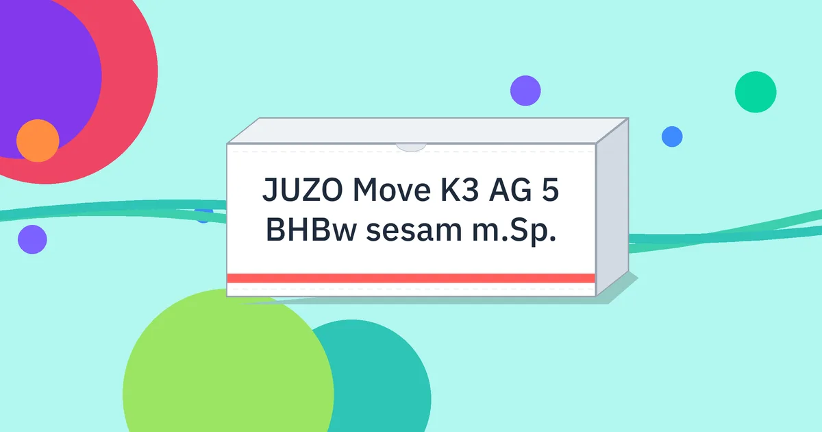 Symbolbild: Packung mit der Aufschrift JUZO Move K3 AG 5 BHBw sesam m.Sp. (PZN 18575942) – Verfügbarkeit und Bezug in Apotheken in Frankfurt am Main
