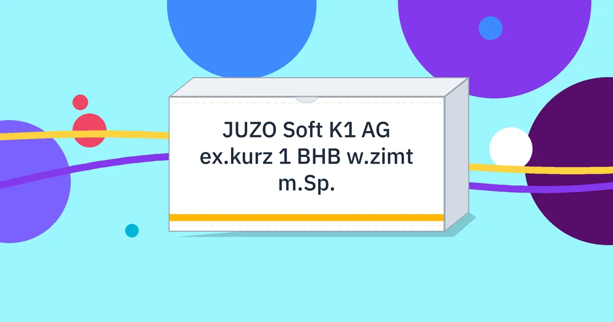 Symbolbild: Packung mit der Aufschrift JUZO Soft K1 AG ex.kurz 1 BHB w.zimt m.Sp. (PZN 14839284) – Verfügbarkeit und Bezug in Apotheken in Frankfurt am Main