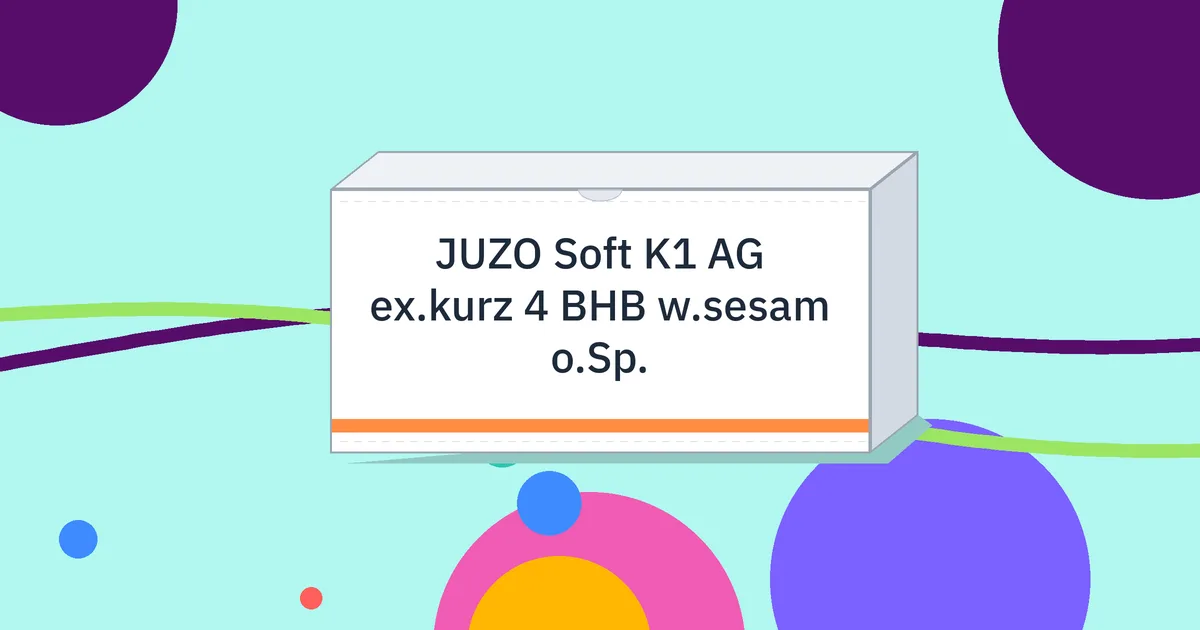 Symbolbild: Packung mit der Aufschrift JUZO Soft K1 AG ex.kurz 4 BHB w.sesam o.Sp. (PZN 14840063) – Verfügbarkeit und Bezug in Apotheken in Frankfurt am Main