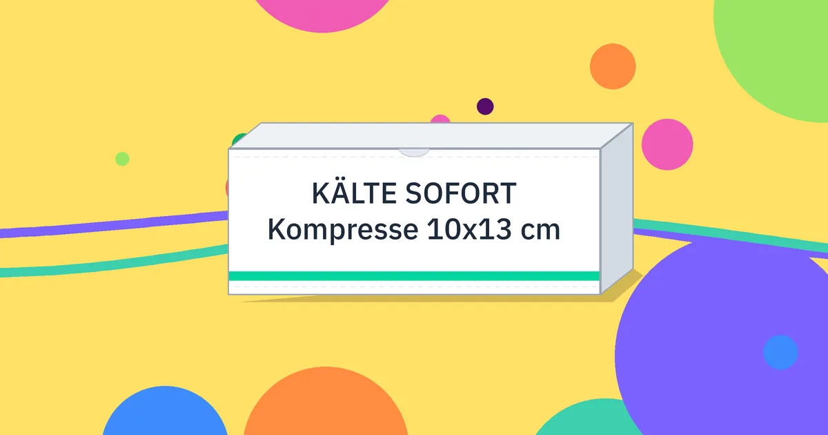 Symbolbild: Packung mit der Aufschrift KÄLTE SOFORT Kompresse 10x13 cm (PZN 12492310) – Verfügbarkeit und Bezug in Apotheken in Frankfurt am Main