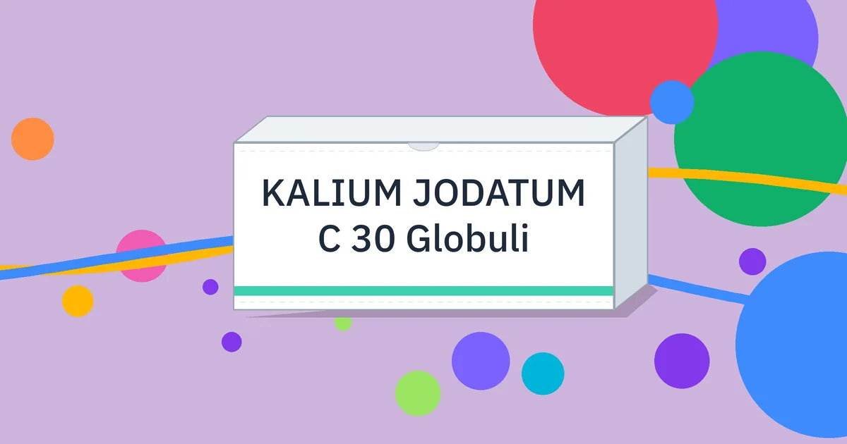 Symbolbild: Packung mit der Aufschrift KALIUM JODATUM C 30 Globuli (PZN 04222950) – Verfügbarkeit und Bezug in Apotheken in Frankfurt am Main