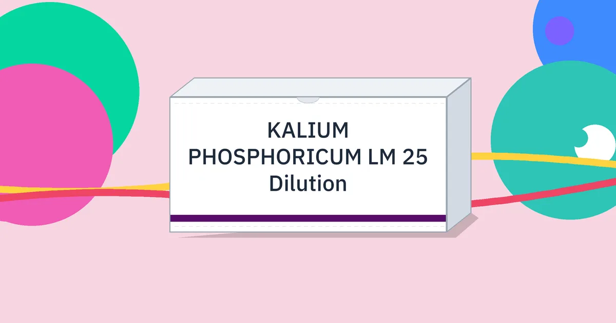 Symbolbild: Packung mit der Aufschrift KALIUM PHOSPHORICUM LM 25 Dilution (PZN 12924703) – Verfügbarkeit und Bezug in Apotheken in Frankfurt am Main