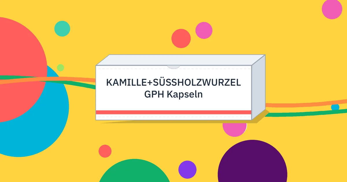 Symbolbild: Packung mit der Aufschrift KAMILLE+SÜSSHOLZWURZEL GPH Kapseln (PZN 05530435) – Verfügbarkeit und Bezug in Apotheken in Frankfurt am Main