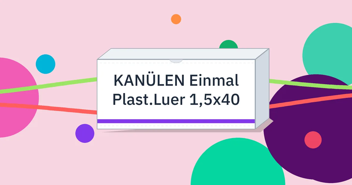 Symbolbild: Packung mit der Aufschrift KANÜLEN Einmal Plast.Luer 1,5x40 (PZN 02440660) – Verfügbarkeit und Bezug in Apotheken in Frankfurt am Main