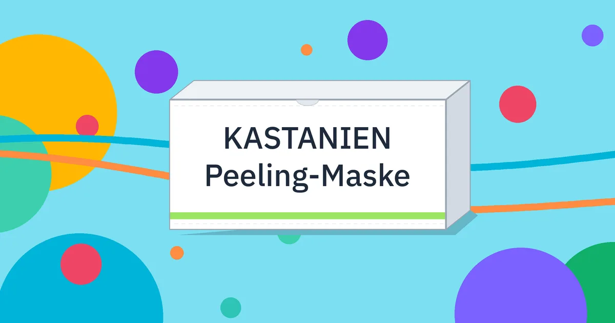 Symbolbild: Packung mit der Aufschrift KASTANIEN Peeling-Maske (PZN 05459364) – Verfügbarkeit und Bezug in Apotheken in Frankfurt am Main