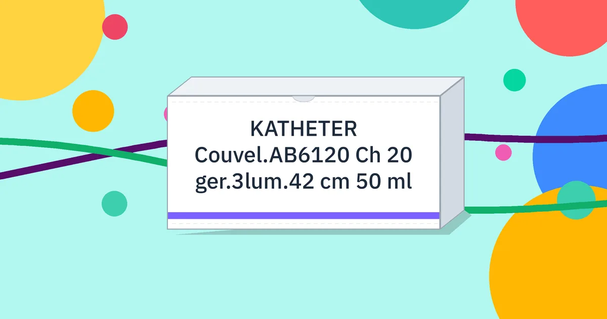 Symbolbild: Packung mit der Aufschrift KATHETER Couvel.AB6120 Ch 20 ger.3lum.42 cm 50 ml (PZN 00152810) – Verfügbarkeit und Bezug in Apotheken in Frankfurt am Main