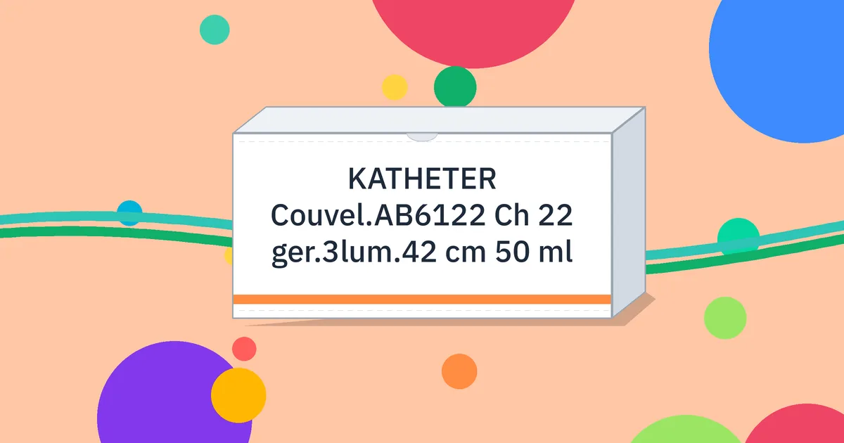 Symbolbild: Packung mit der Aufschrift KATHETER Couvel.AB6122 Ch 22 ger.3lum.42 cm 50 ml (PZN 00152827) – Verfügbarkeit und Bezug in Apotheken in Frankfurt am Main