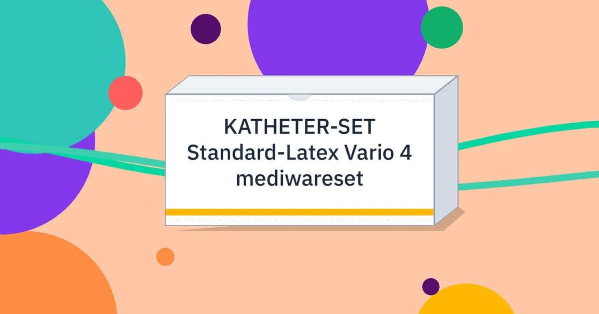 Symbolbild: Packung mit der Aufschrift KATHETER-SET Standard-Latex Vario 4 mediwareset (PZN 19556065) – Verfügbarkeit und Bezug in Apotheken in Frankfurt am Main
