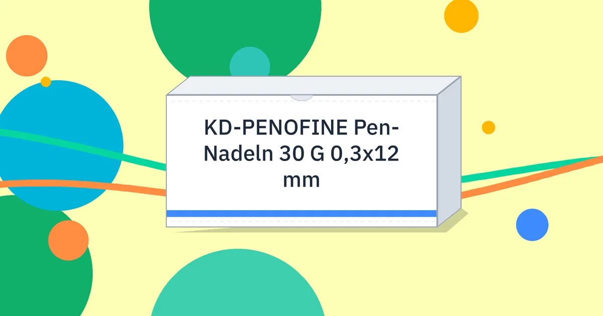 Symbolbild: Packung mit der Aufschrift KD-PENOFINE Pen-Nadeln 30 G 0,3x12 mm (PZN 20377617) – Verfügbarkeit und Bezug in Apotheken in Frankfurt am Main