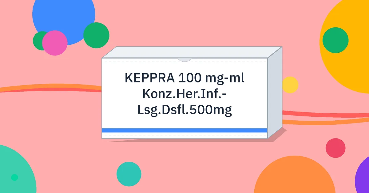 Symbolbild: Packung mit der Aufschrift KEPPRA 100 mg-ml Konz.Her.Inf.-Lsg.Dsfl.500mg (PZN 03806212) – Verfügbarkeit und Bezug in Apotheken in Frankfurt am Main