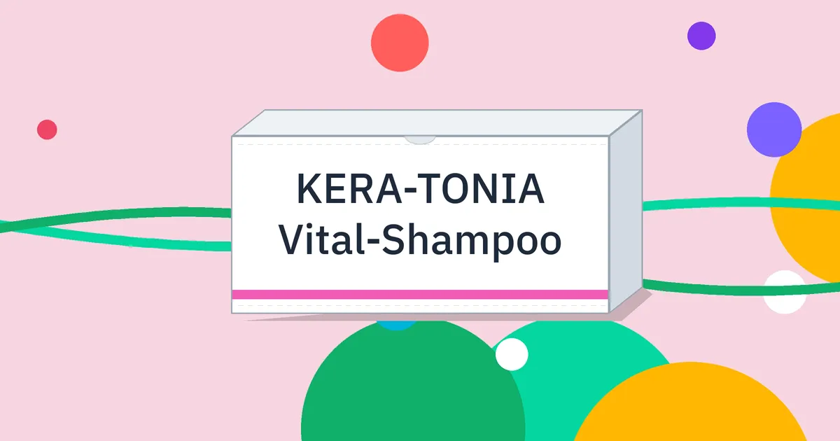 Symbolbild: Packung mit der Aufschrift KERA-TONIA Vital-Shampoo (PZN 07678975) – Verfügbarkeit und Bezug in Apotheken in Frankfurt am Main